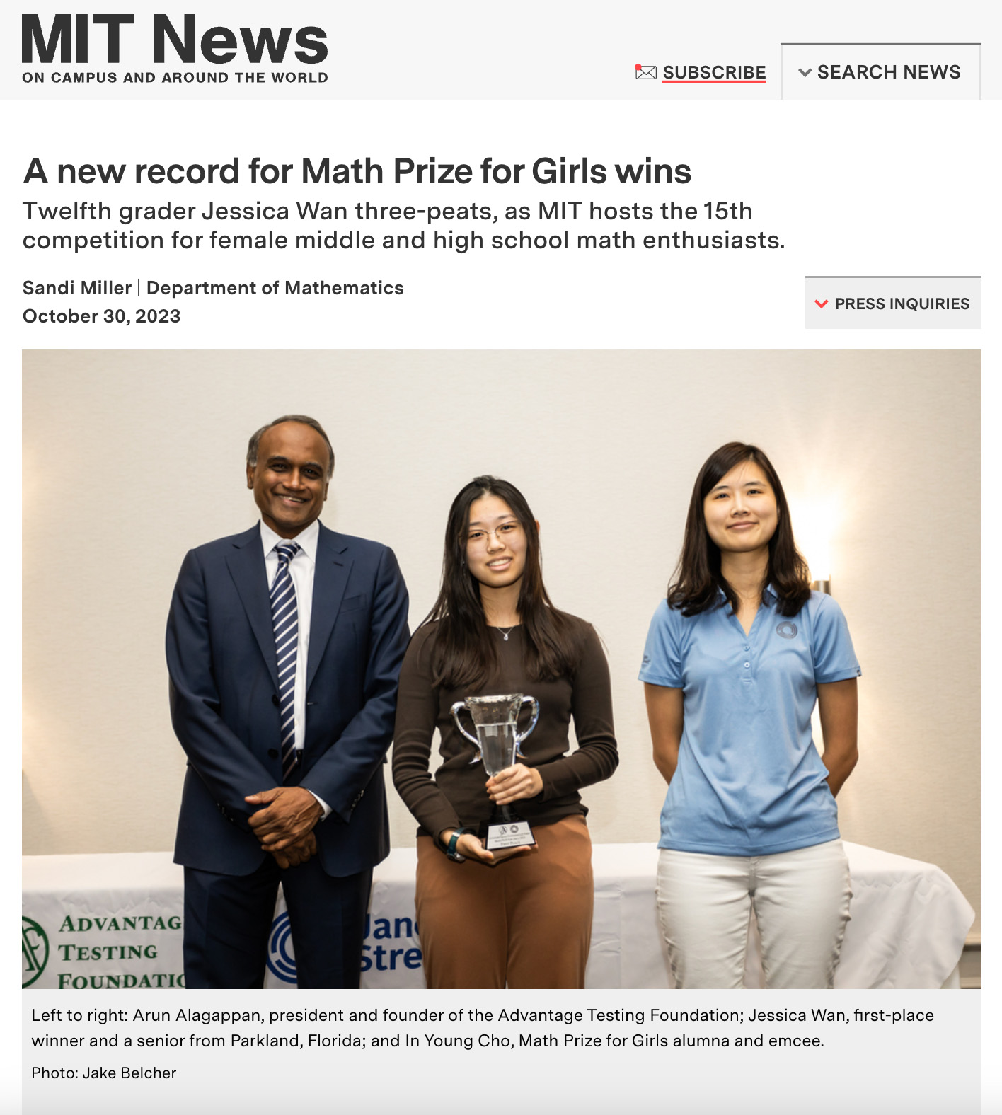 A new record for Math Prize for Girls wins - Math Prize for Girls ...